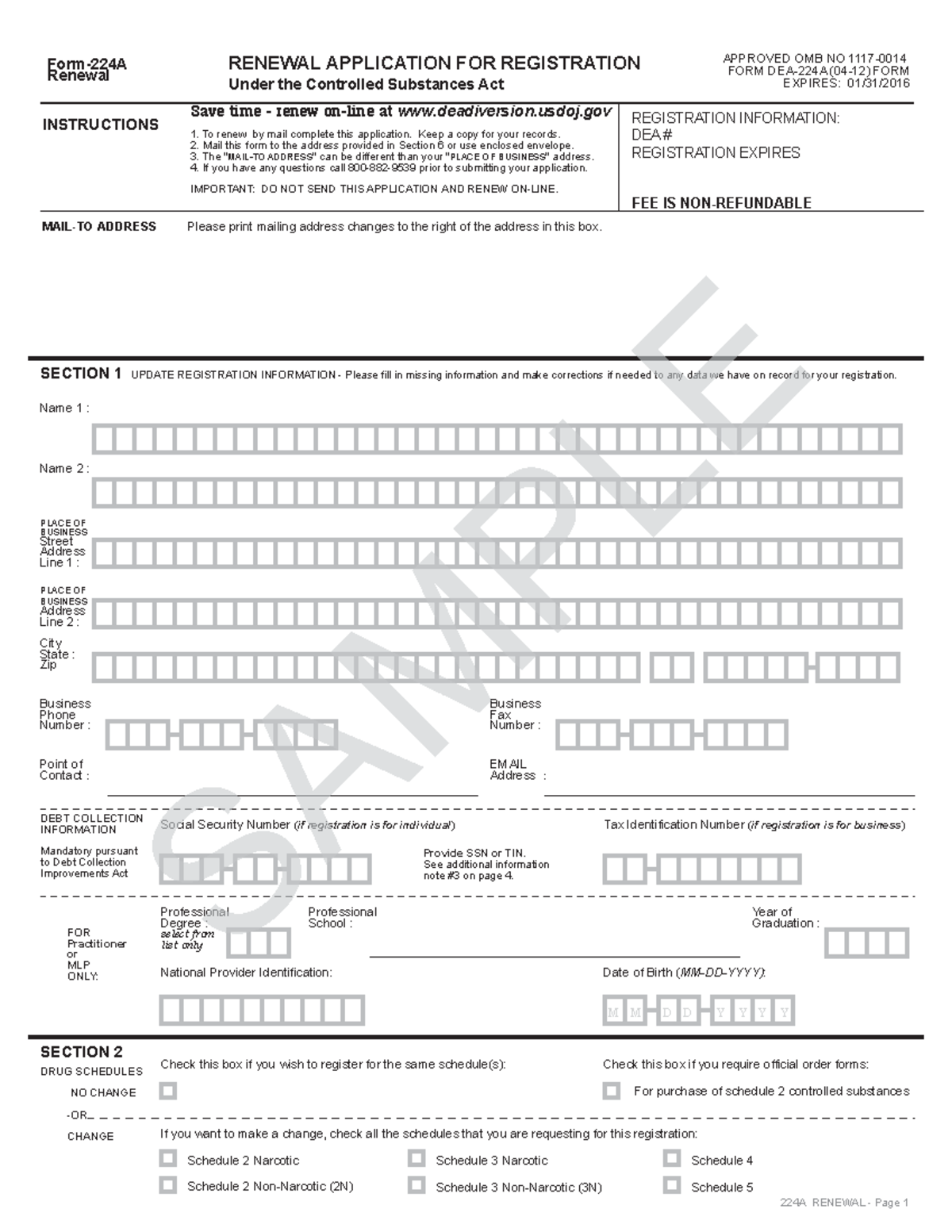 224A form 2016 - 224A form 2016 - Form-224A RENEWAL APPLICATION FOR ...