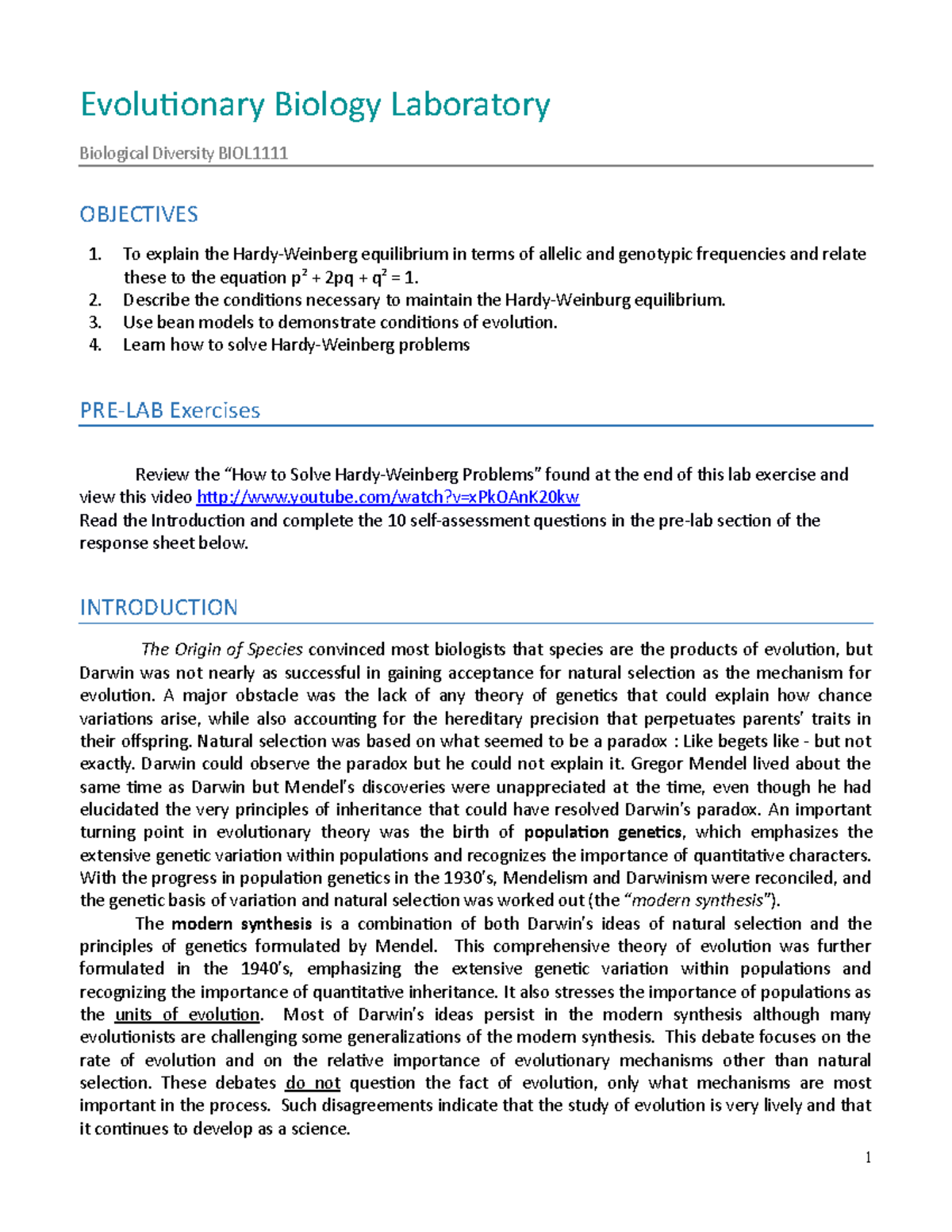 Evolutionary Biology Lab - Evolutionary Biology Laboratory Biological ...