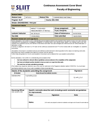 MT1010 - Impact testing lab report - Warning: TT: undefined function ...