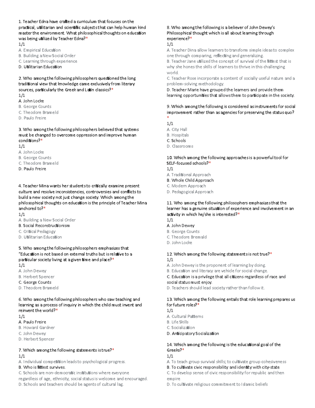 DPE 102 Quetions - The Teacher and Community - Teacher Edna have ...