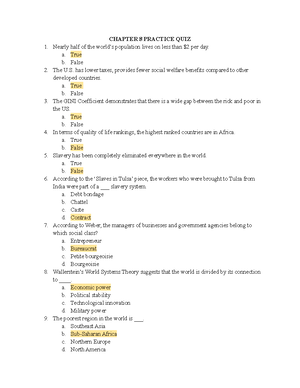 Chapter 8 ( Social differentiation and Stratification) - Beliefs ...