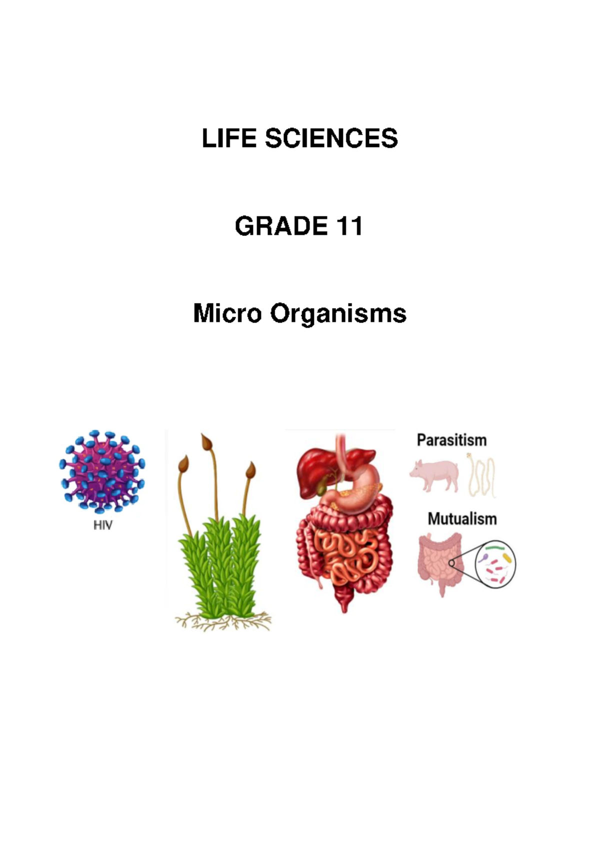 Biodiversity Micro-Organisms (Summary and Questions) - LIFE SCIENCES ...
