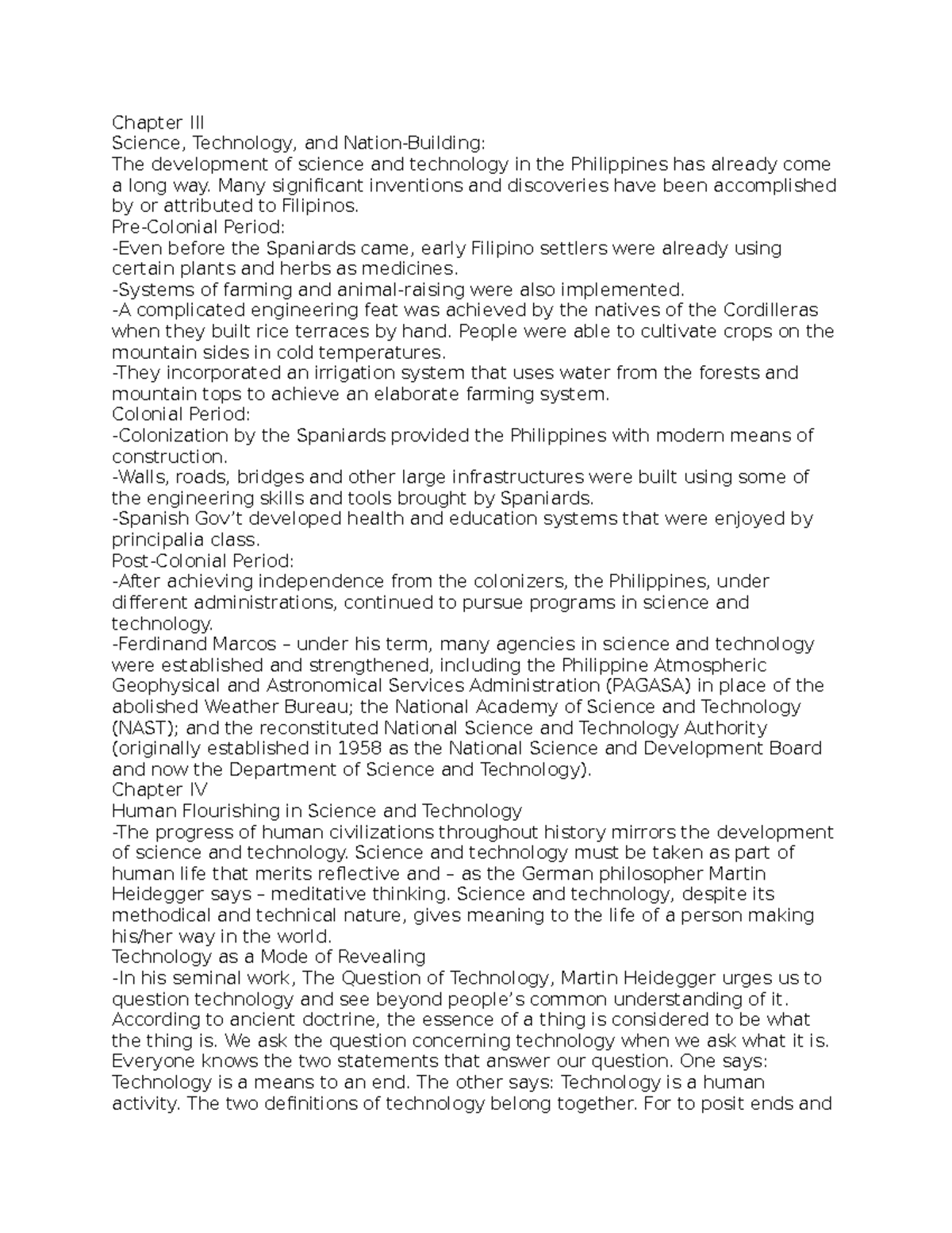 Chapter III s TS - Lecture notes 1-10 - BSBA Management - Studocu