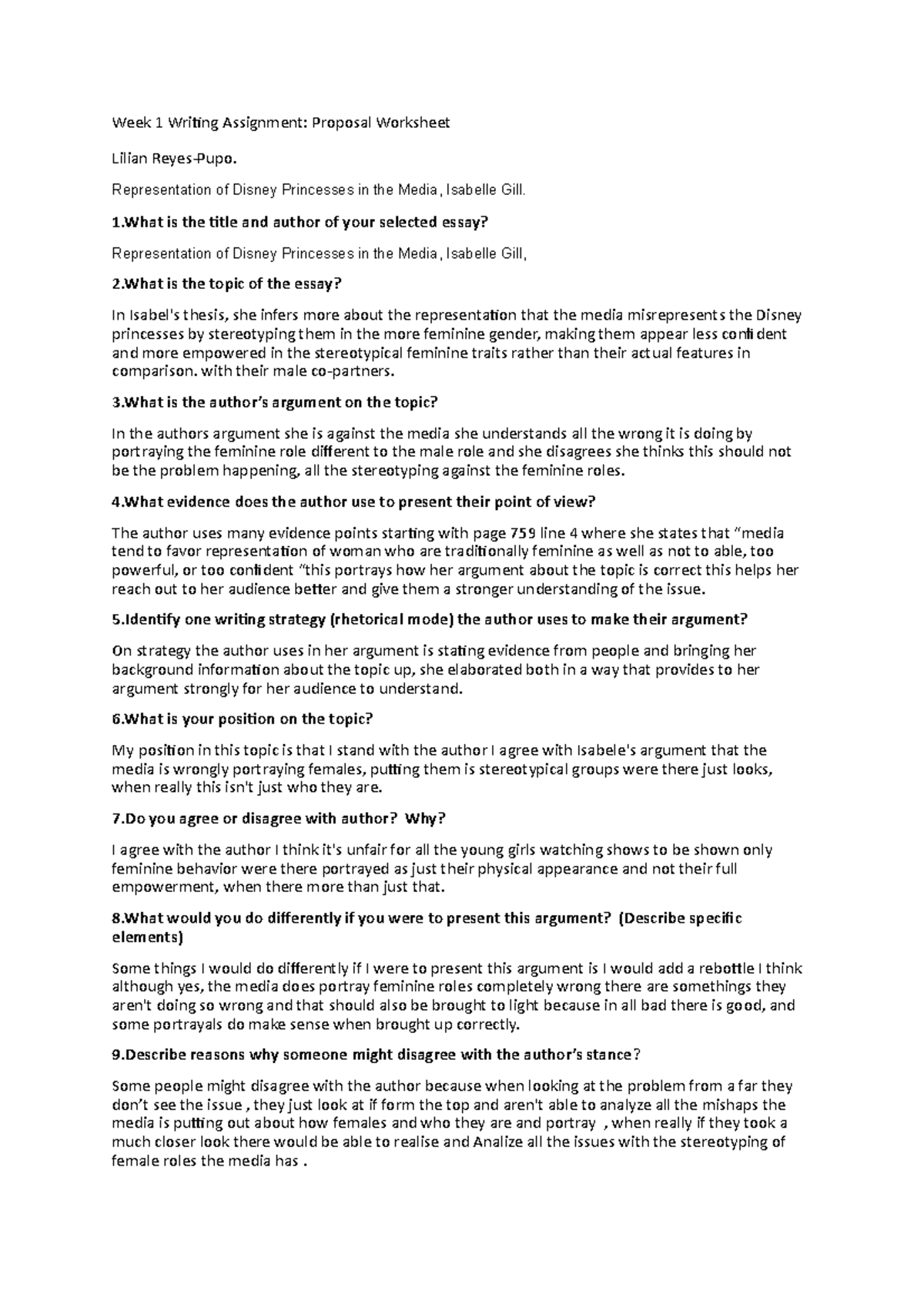 Week 1 Writing Assignment Proposal Worksheet - Copia - Week 1 Writing ...