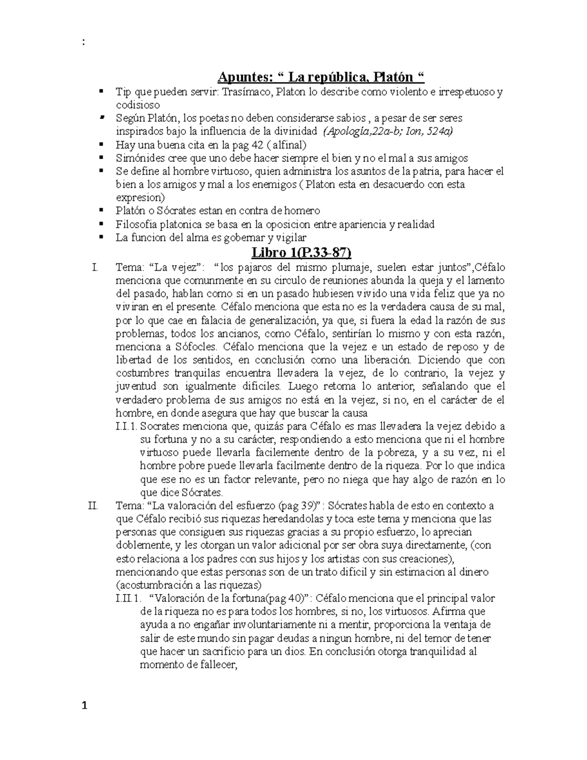 Apuntes- La república - Apuntes: “ La república, Platón “ Tip que ...
