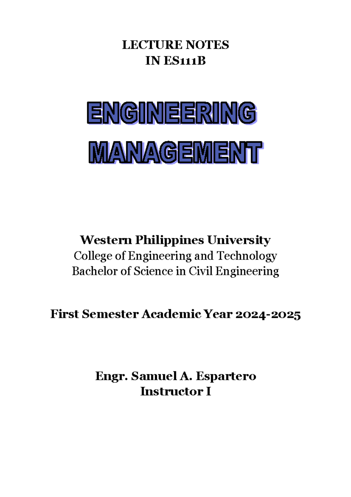 ES 111B Lecture Note 02 - Module in ES111B - LECTURE NOTES IN ES111B ...