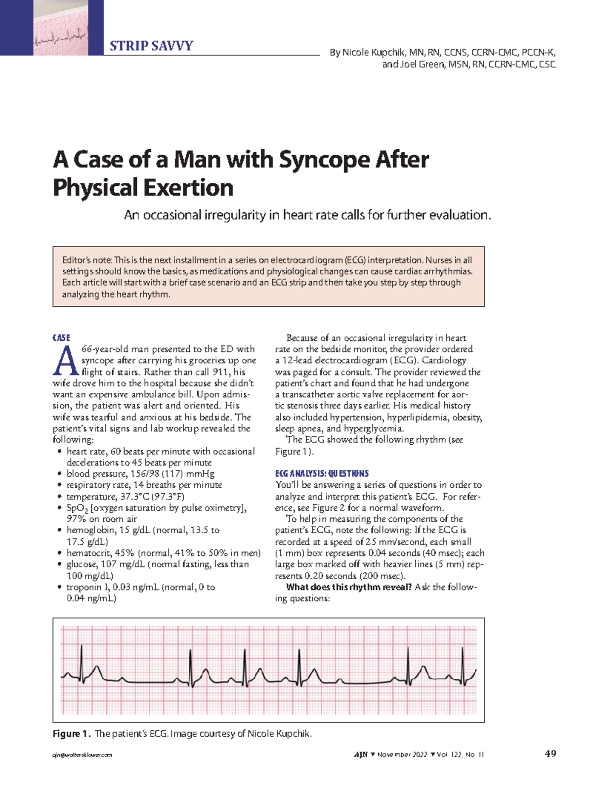 Type 2 Heart Block Case - Case Study - ajn@wolterskluwer AJN November ...