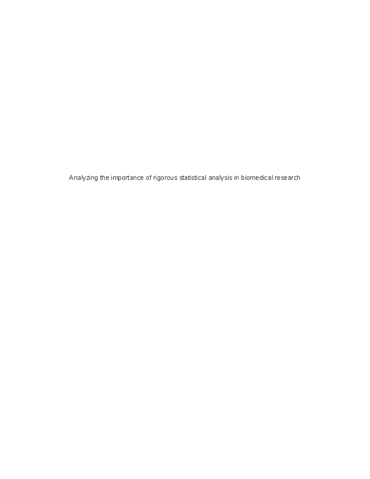 NIH Principles Report - nih - Analyzing the importance of rigorous ...