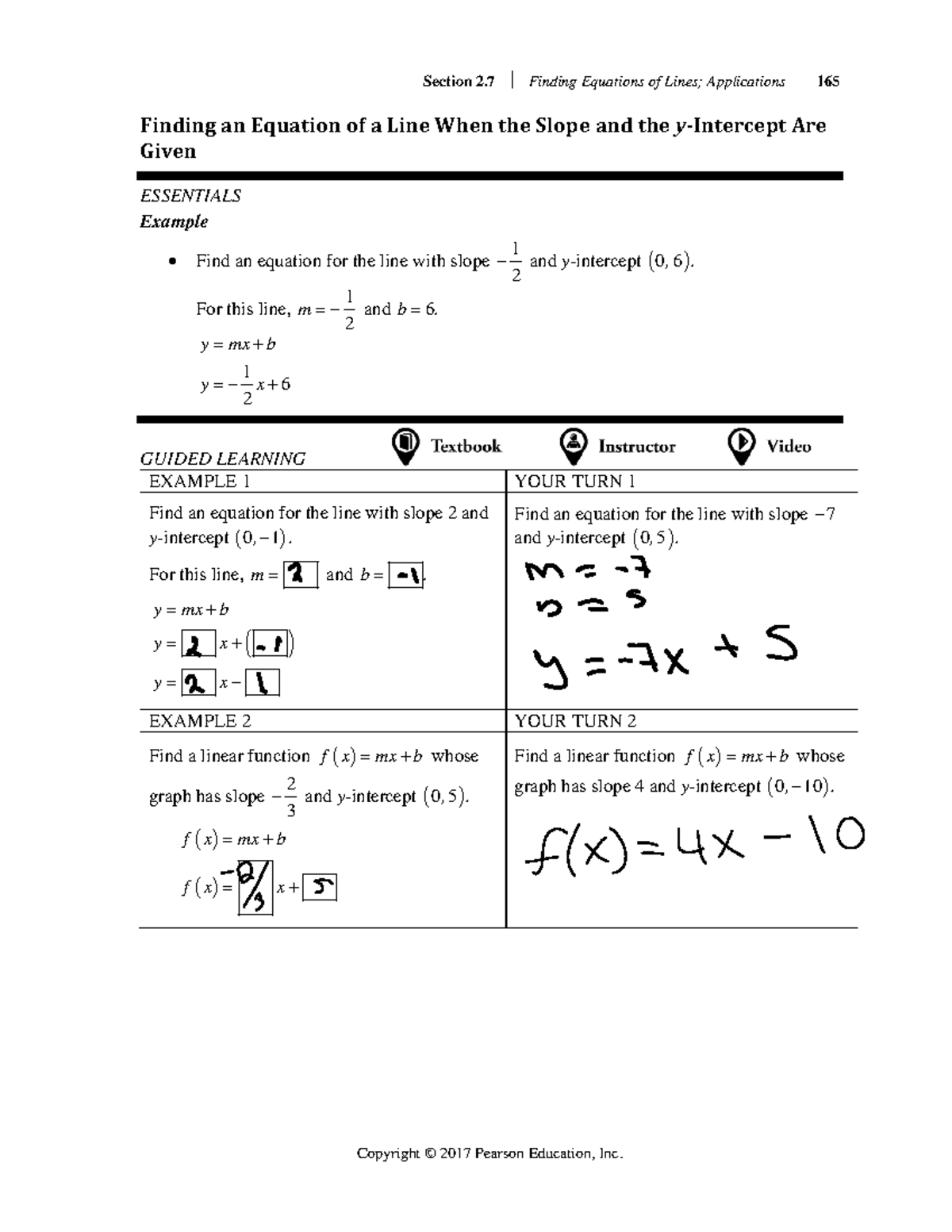 Section 2 - Finding Equations of Lines; Applications Week 7-9 ...