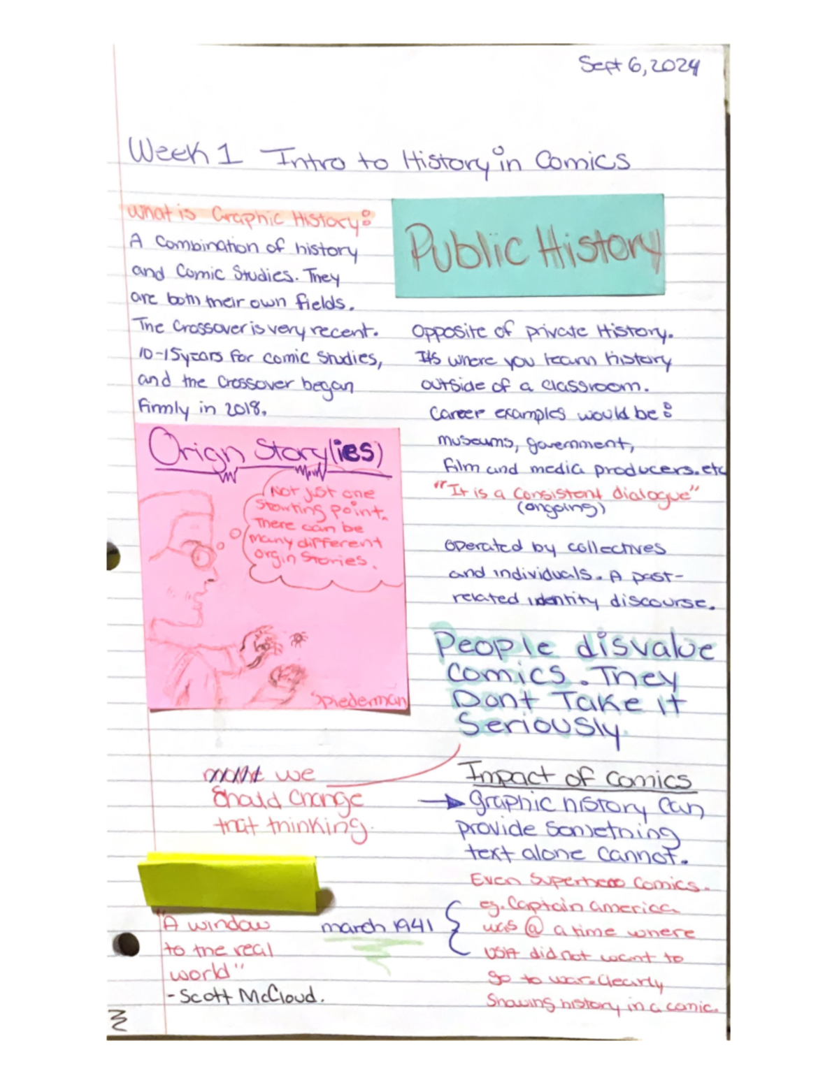 Week 1 Intro to History in Comics - They are both their own fields. The ...