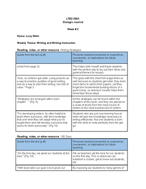 [Solved] Reading Response Gallagher and Kittle Ch 5 - Writing Development, Processes, and ...
