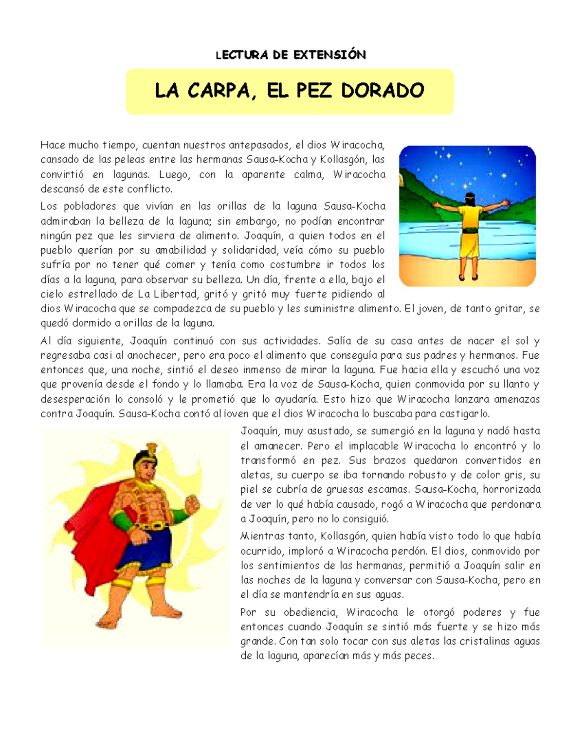 Lectura DE Extensión - LECTURA DE EXTENSIÓN Hace mucho tiempo, cuentan ...