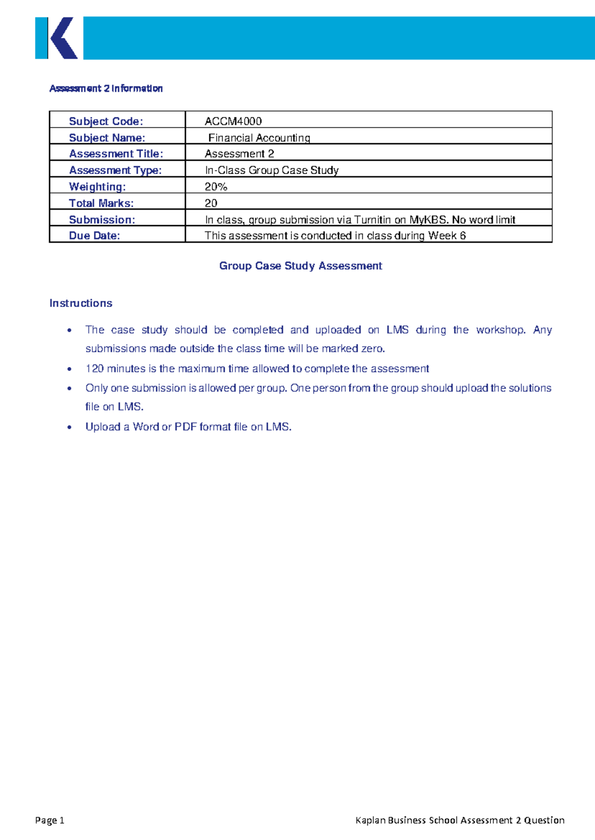 ACCM4000 Assessment Question T3 2023 - A2 Case Study Question Brisbane ...