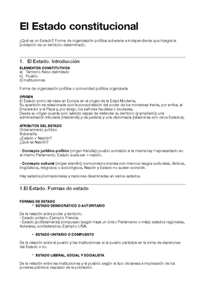 TEMA 1. Estado Constitucional - El Estado Constitucional: - ¿Qué es un ...