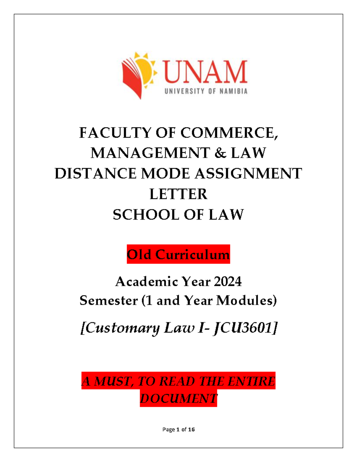 JCU3601 Assignment 1 and 2 - FACULTY OF COMMERCE, MANAGEMENT & LAW ...