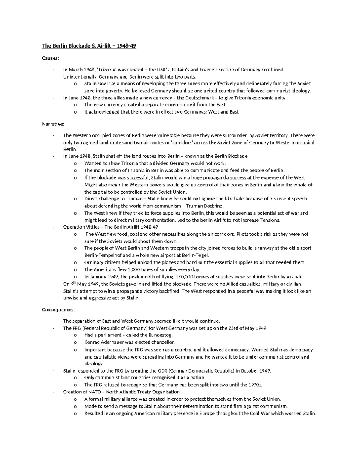 Cold War - Causes, Narrative, Consuequences and Significance - The ...