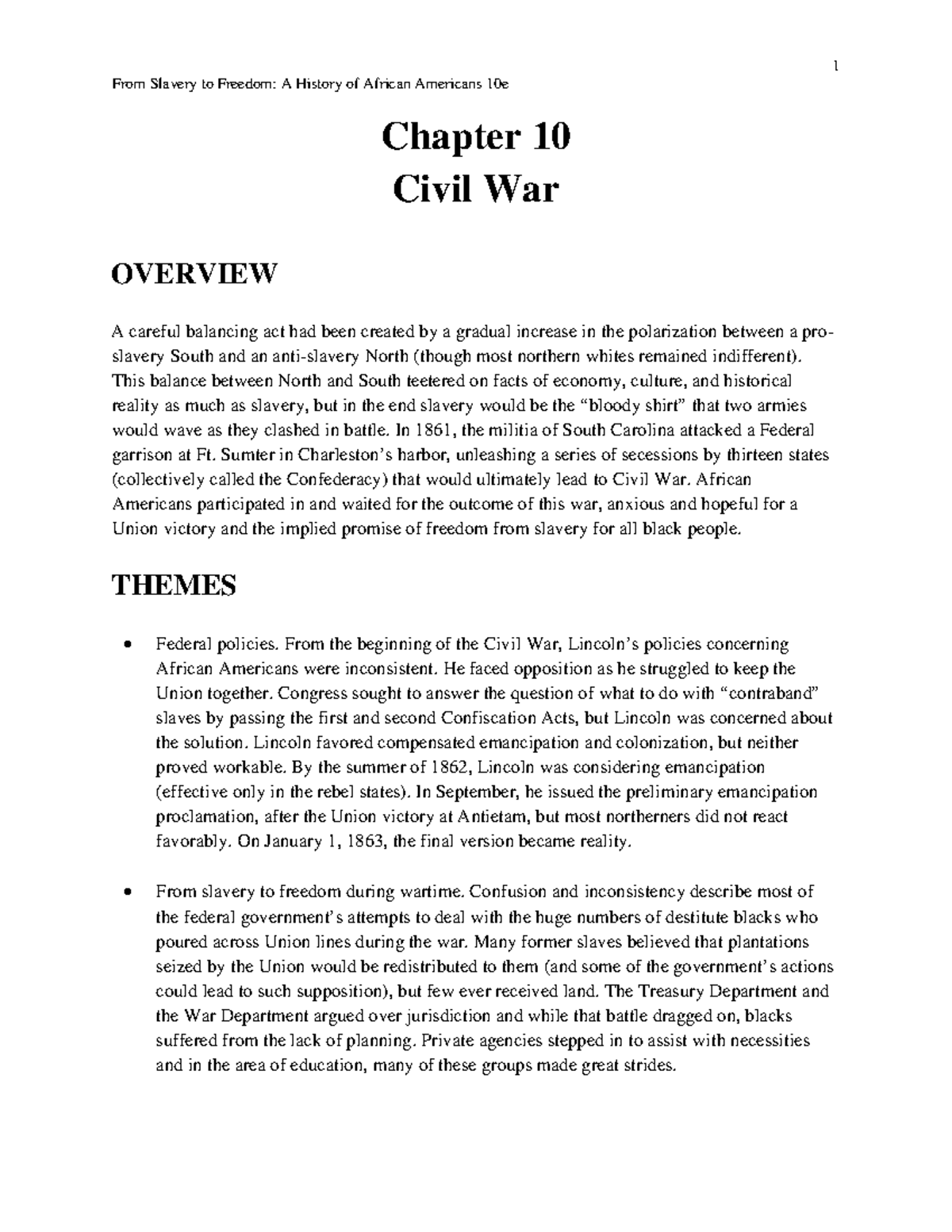 African Americans in the Civil War: From Slavery to Freedom - Studocu