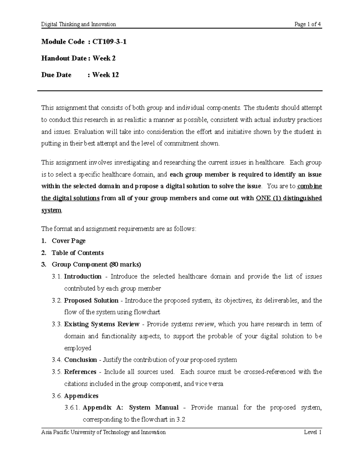 Assignment 2020 - Module Code : CT109-3- Handout Date : Week 2 Due Date : Week 12 This ...