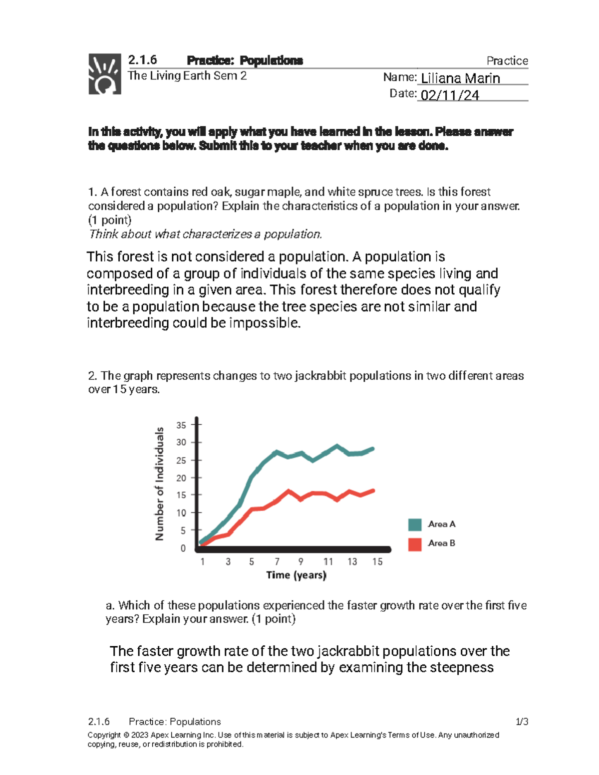 2.1.6 Practice - Populations (Practice) - Practice: Populations 1 ...