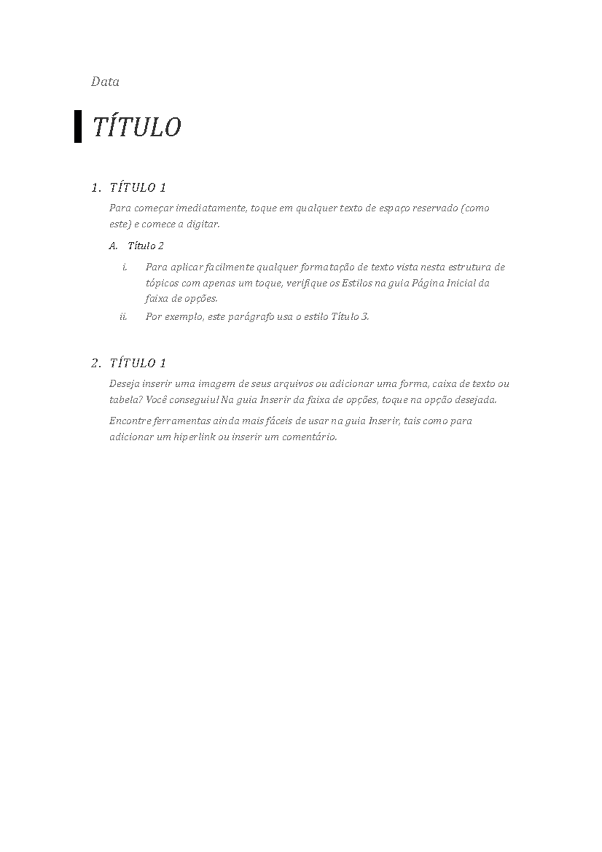 Documento - Data TÍTULO 1. TÍTULO 1 Para começar imediatamente, toque ...