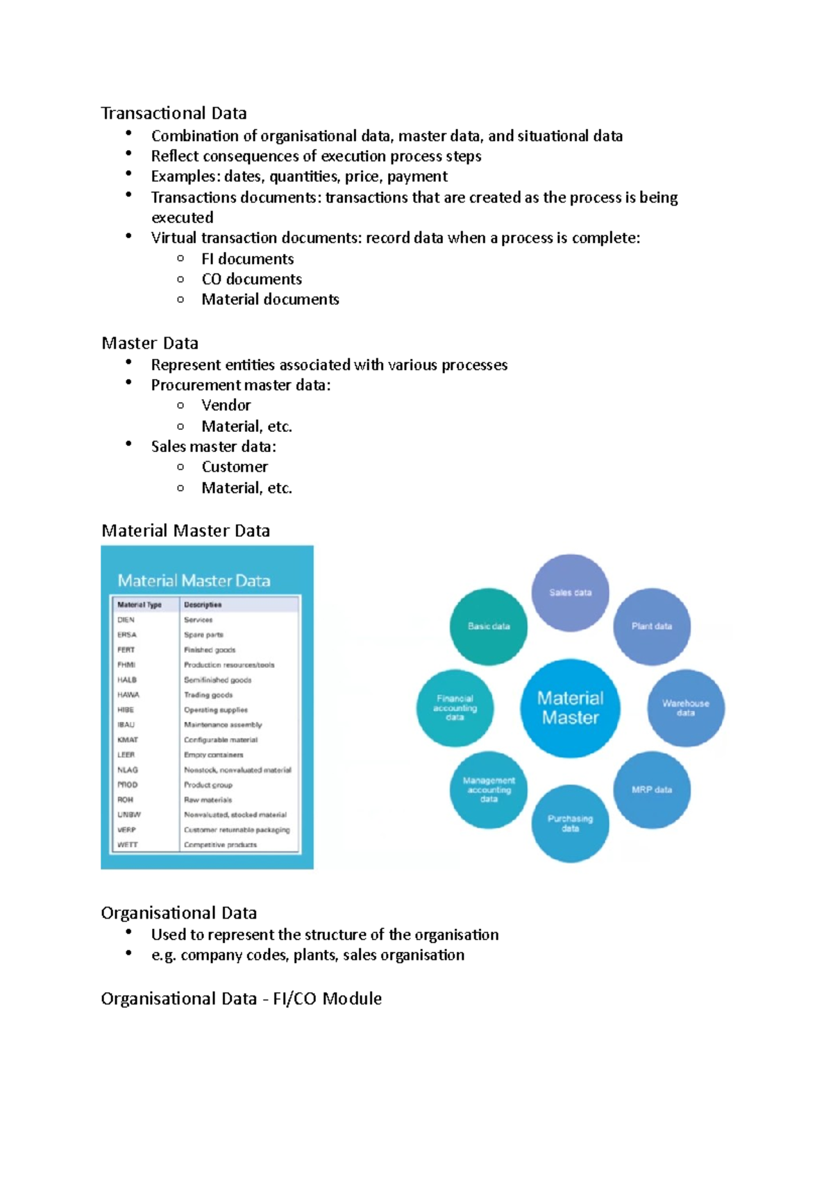Week 4 Lecture Notes - Transactional Data Combination of organisational ...