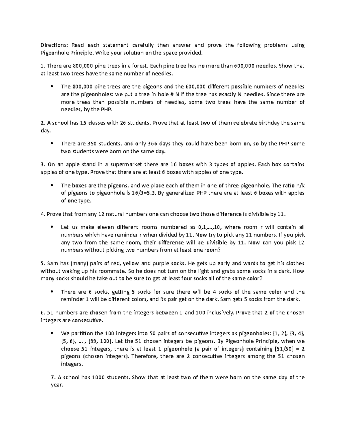 Activity 3 - Directions: Read each statement carefully then answer and ...