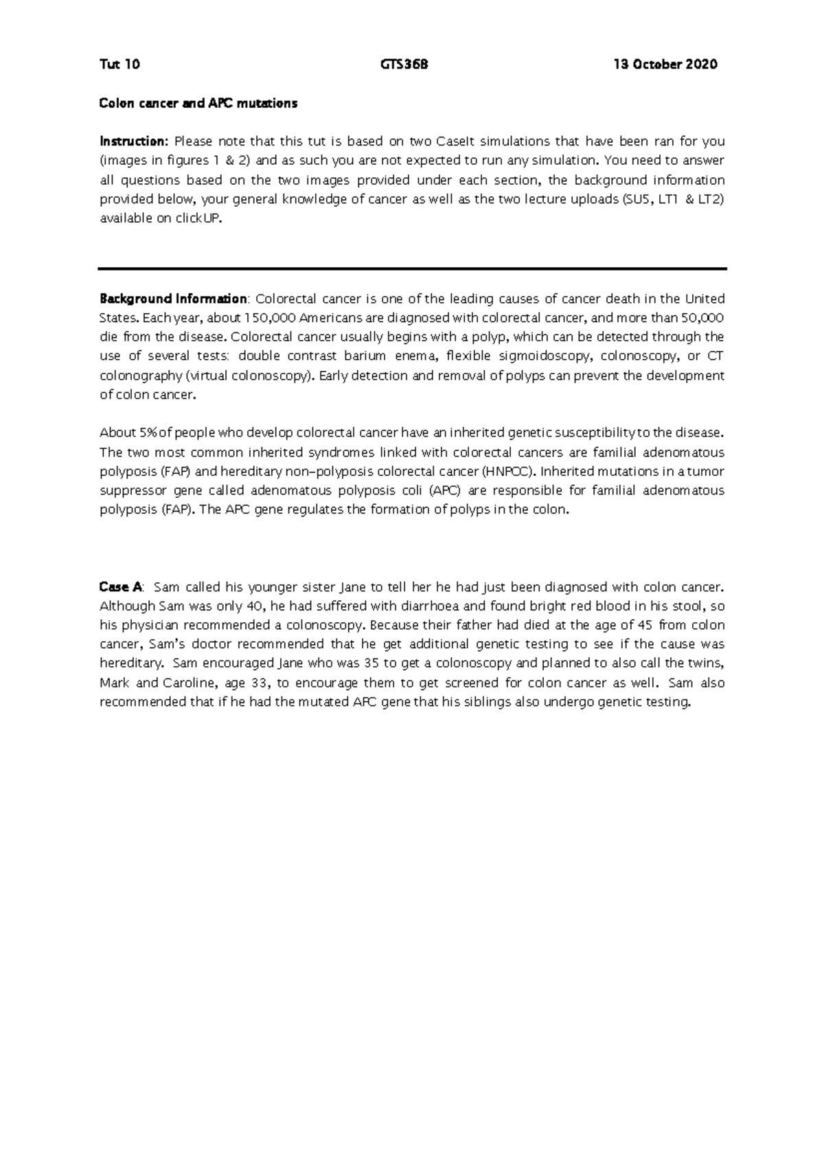 Tut 10 MEMO GTS368 13 October 2020 - Tut 10 GTS 368 13 October 2020 ...