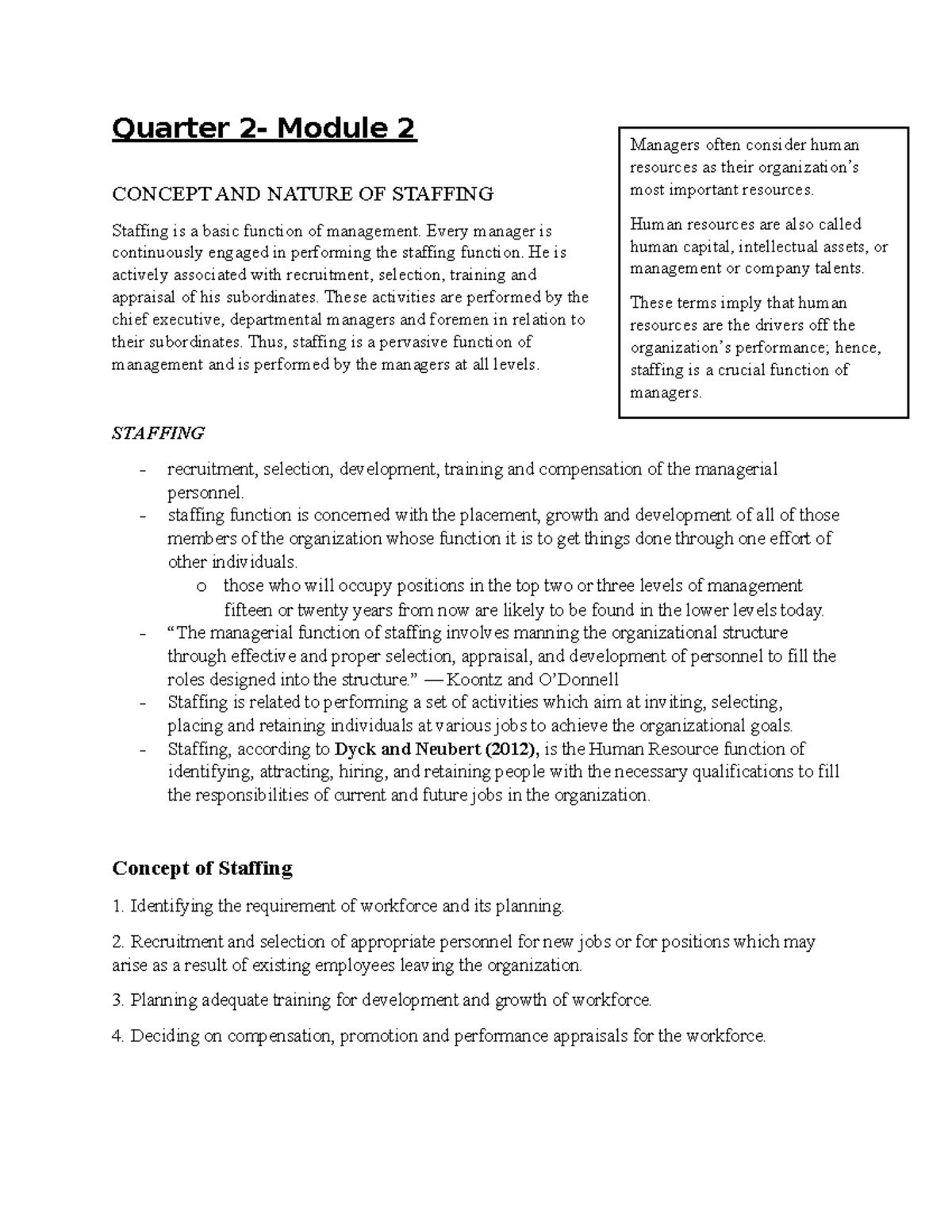 Org Ma Quarter 2 - Notes for Organization and MGMT - Quarter 2- Module ...
