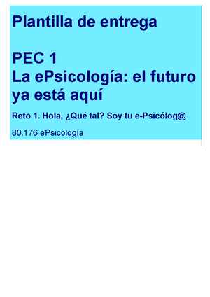 e Psicología PEC2 Nota A - Plantilla de entrega PEC 2 IA y ePsicología Reto 2. ¿Las tecnologías ...