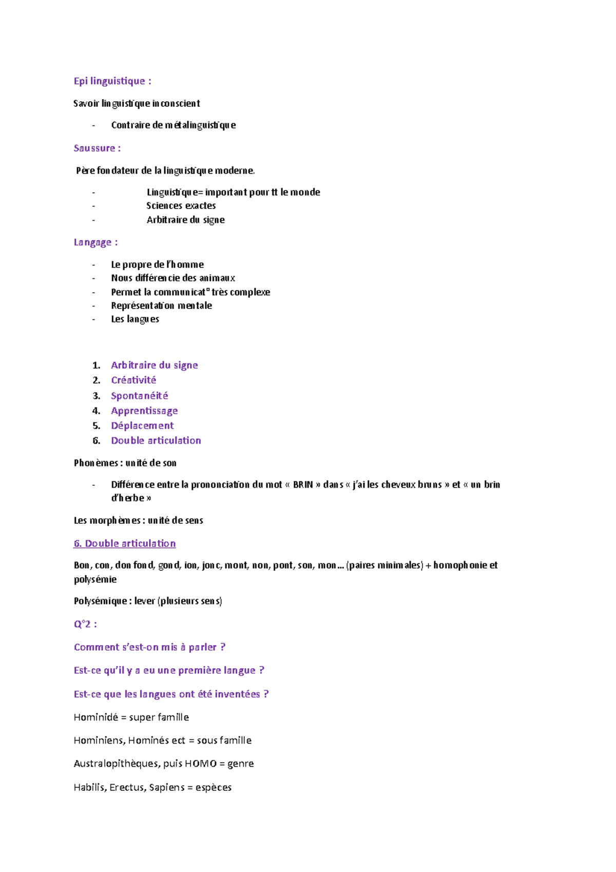 Cours (reprise L1 anglais) - Epi linguistique : Savoir linguistique ...