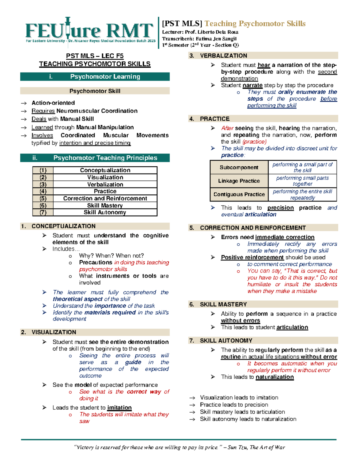 PST MLS - LEC F05 - grsgresgefg - Lecturer: Prof. Liberto Dela Rosa ...