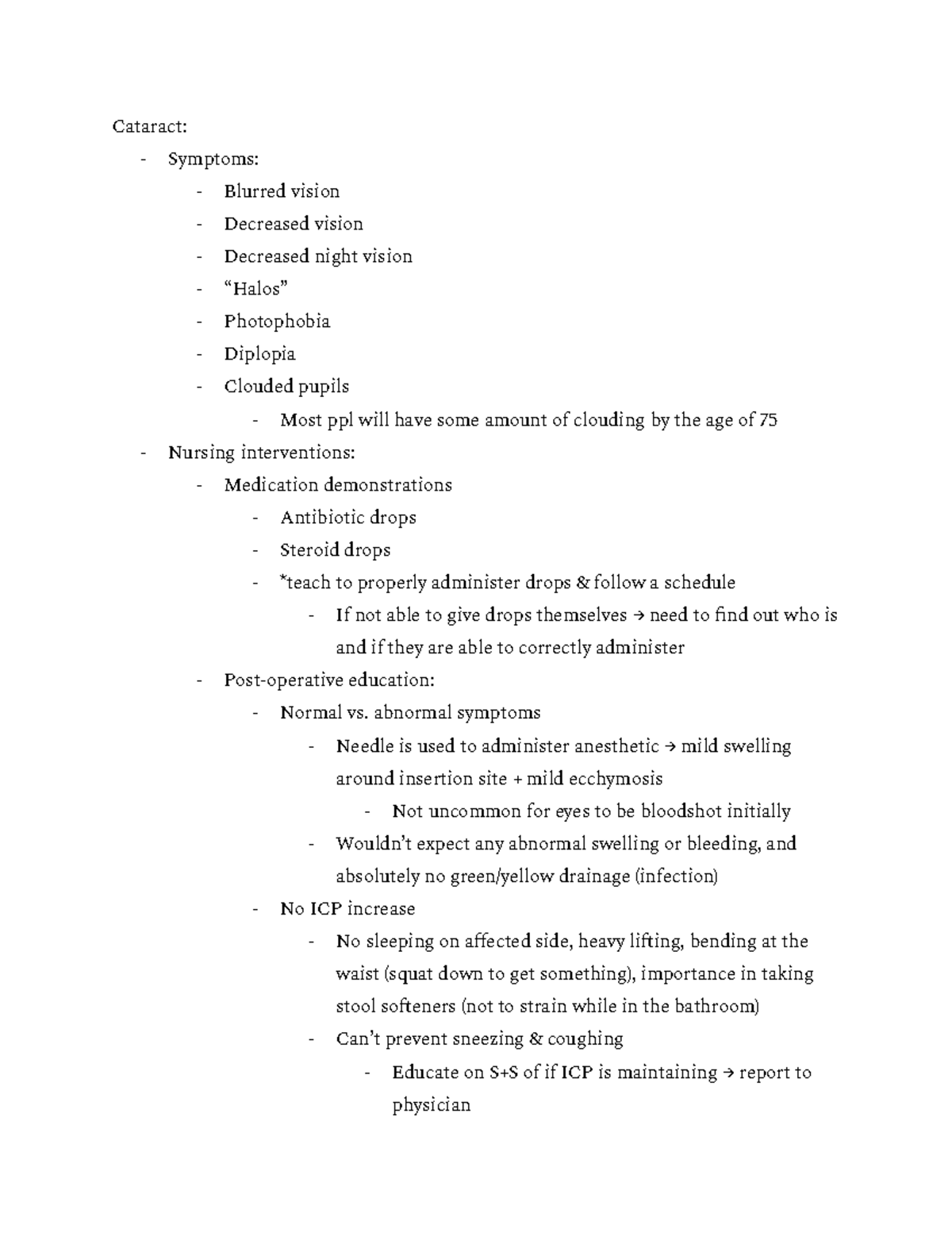 Vision Changes - Nursing Leadership Complex Systems Lecture Notes ...