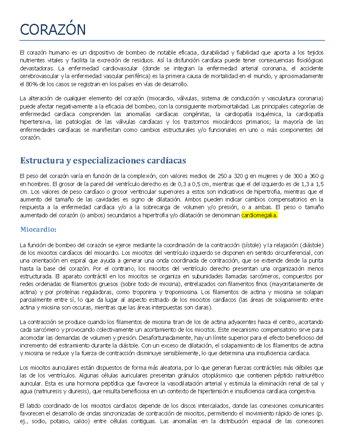 AP 4. Patología Cardiovascular - CORAZÓN El corazón humano es un ...