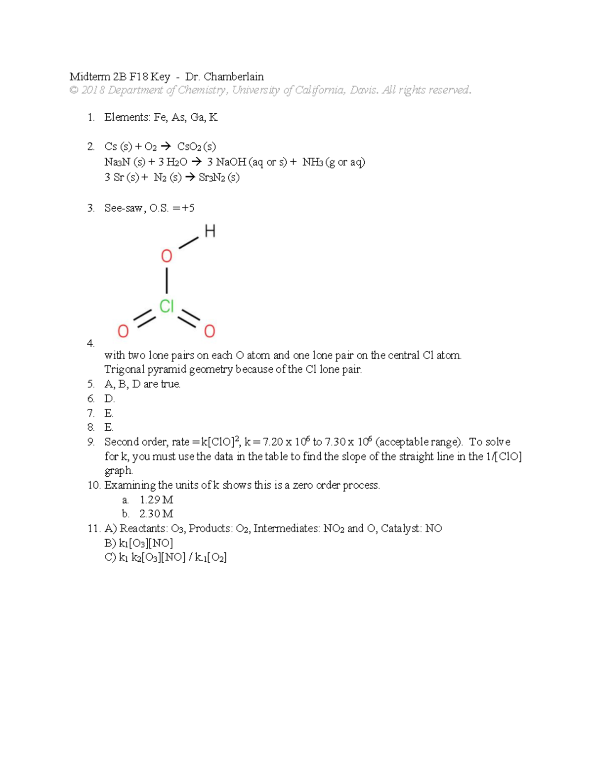 Exam 2B F18 Key - Midterm 2 exam prep - Midterm 2B F18 Key - Dr ...