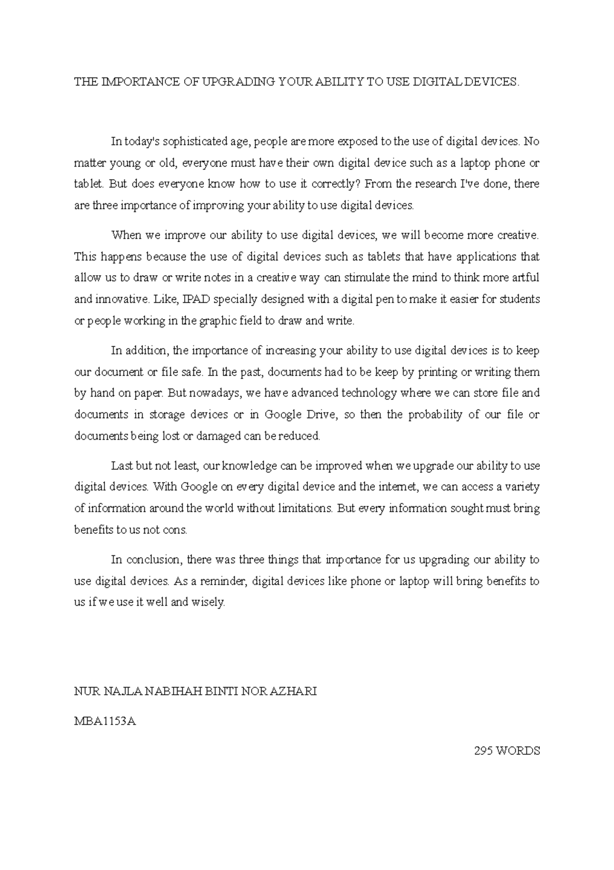 The importance of upgrading your ability to use - THE IMPORTANCE OF ...