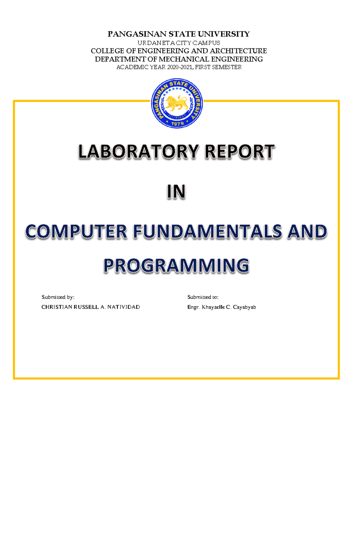 LAB(7) Natividad Christianrussell - Computer Fundamentals and ...