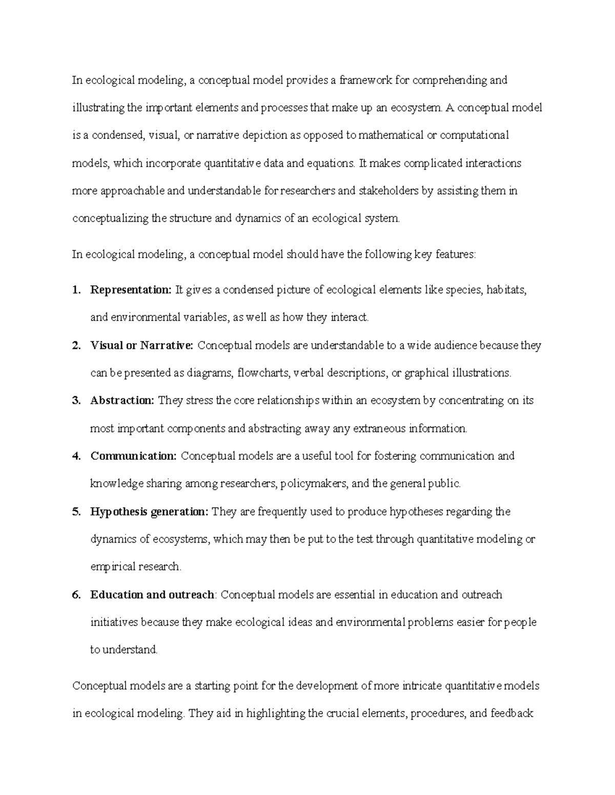 Conceptual Model - In ecological modeling, a conceptual model provides ...