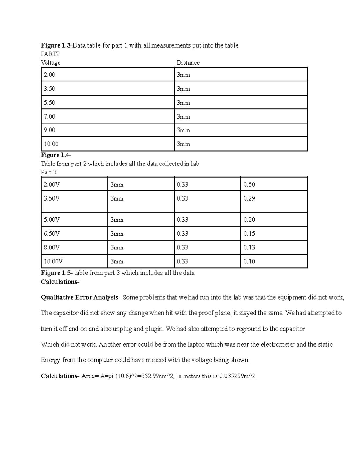Untitled document-3 - Lab report for a biology assignment with data ...