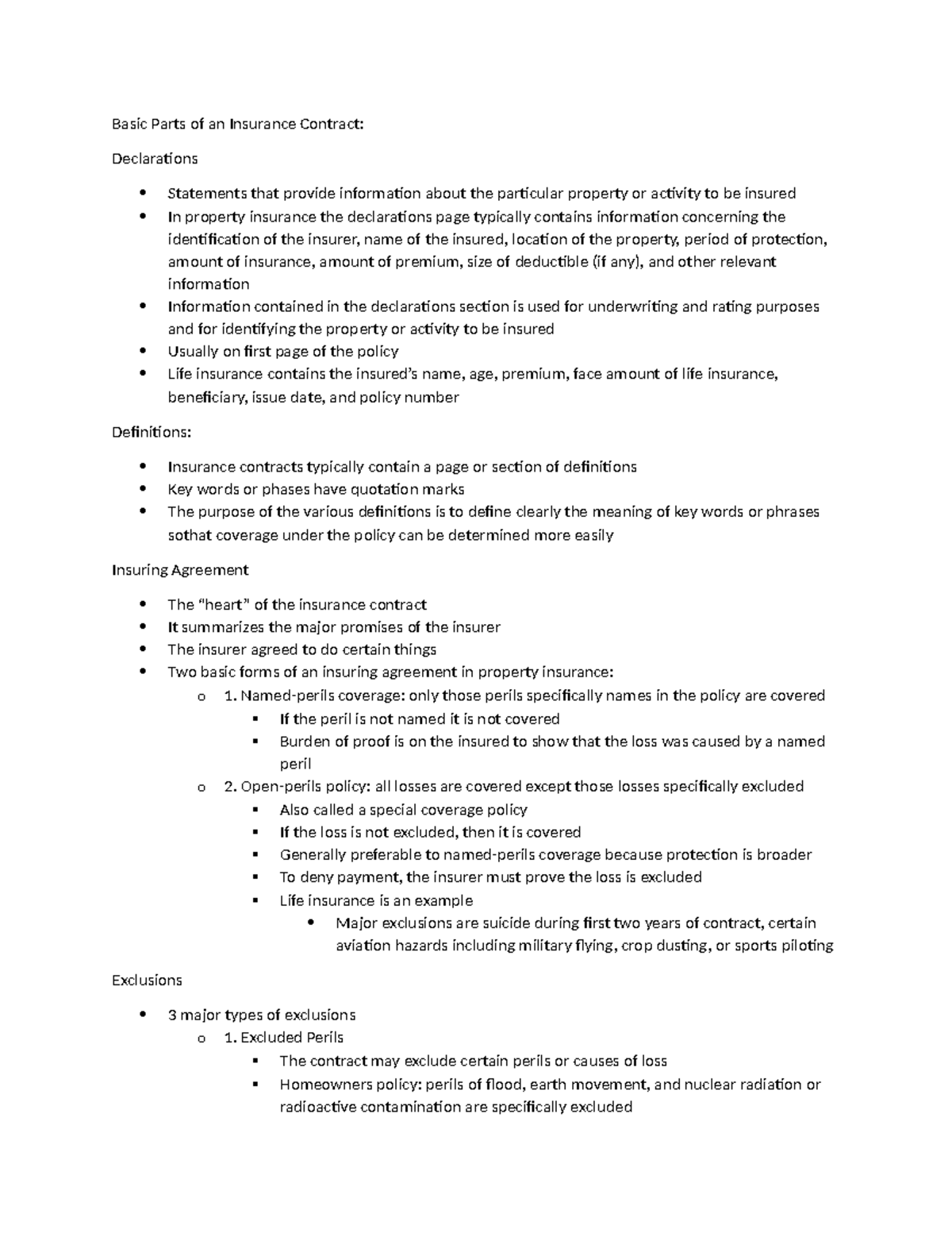 Chapter 10 Notes - Summary Principles of Risk Management and Insurance ...