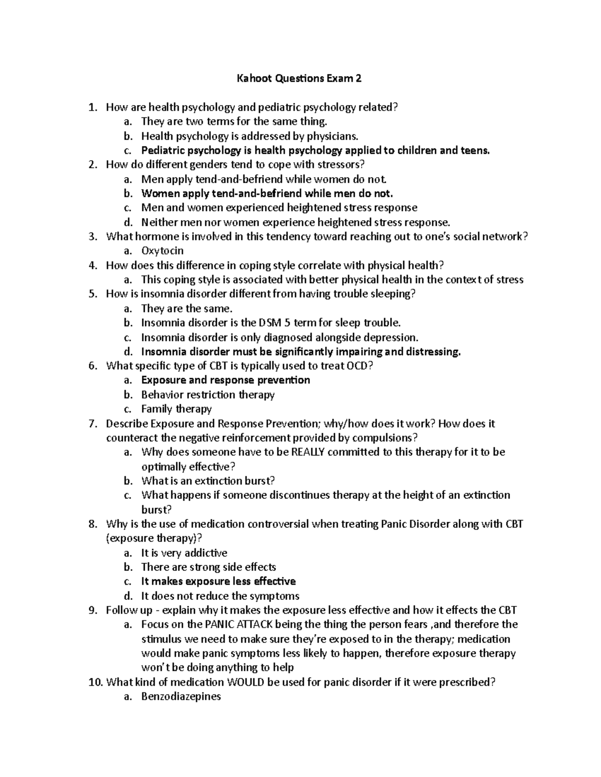 Kahoot Questions Exam 2 - They are two terms for the same thing. b ...