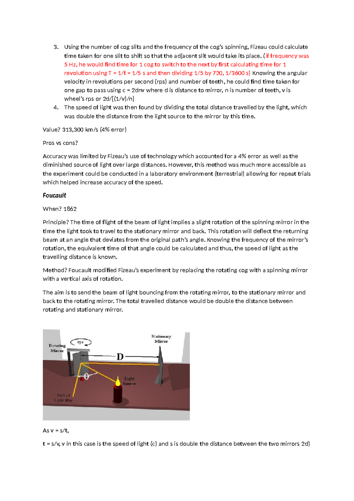 Physics notes-11 - Using the number of cog slits and the frequency of ...