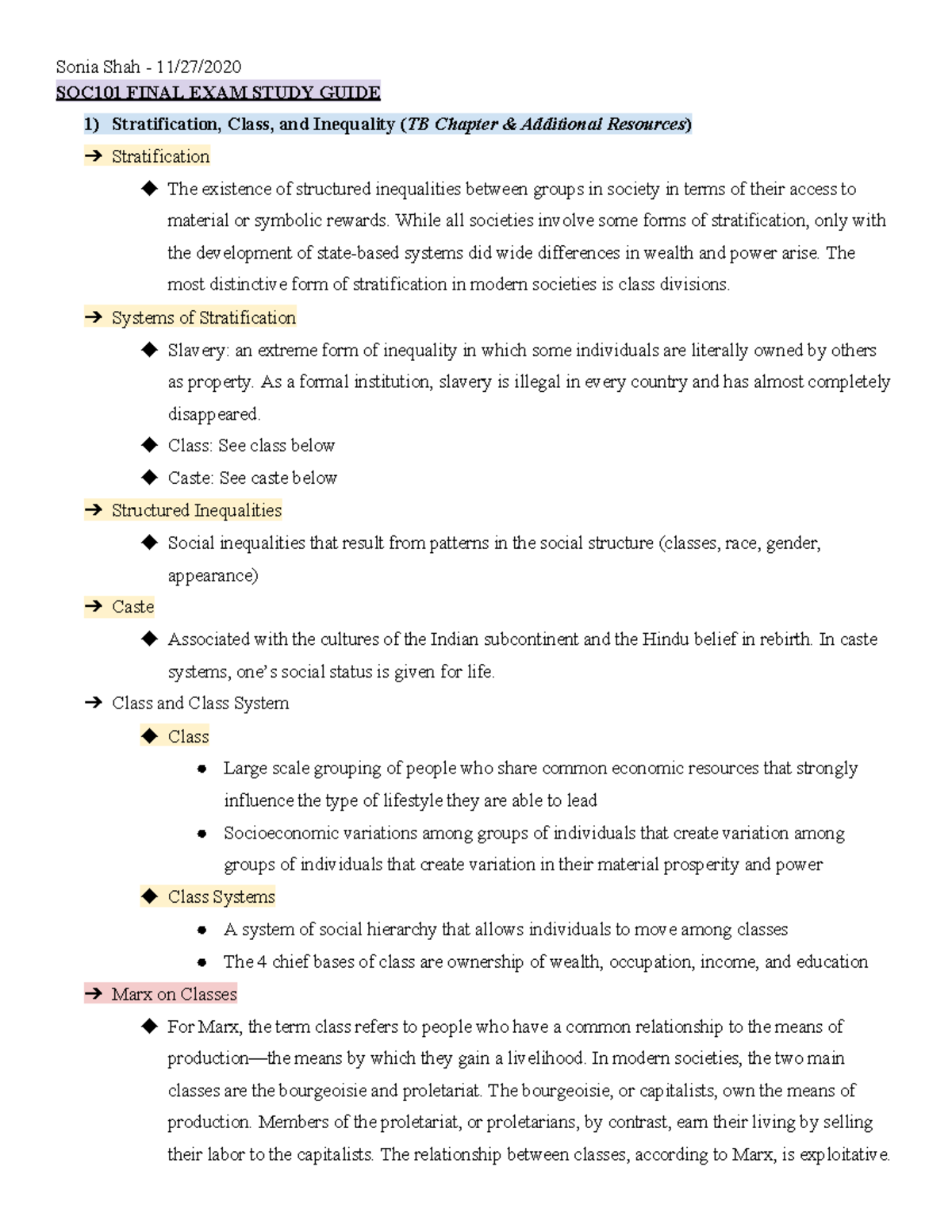 Soc101 final exam study guide - SOC101 FINAL EXAM STUDY GUIDE ...