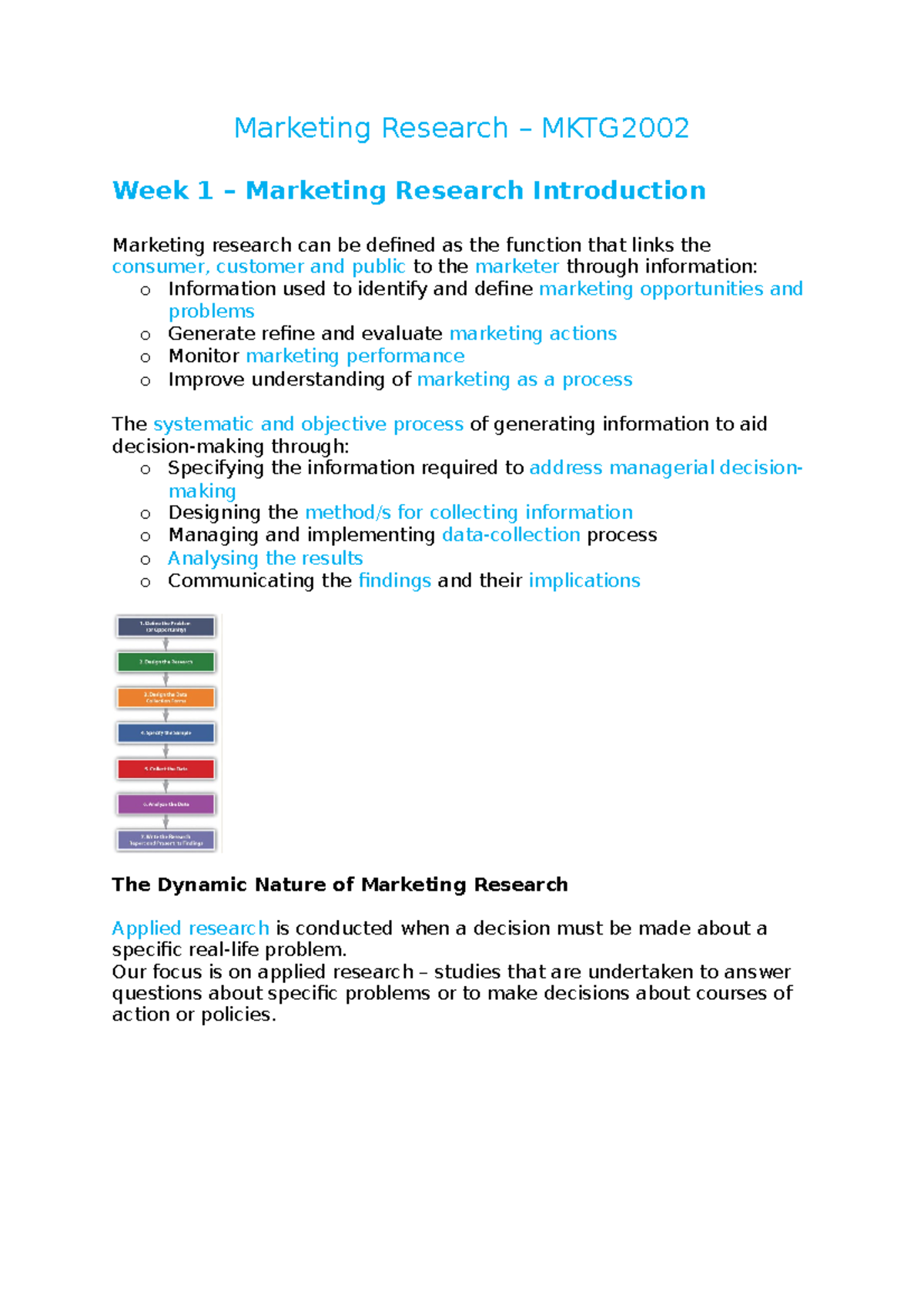Marketing Research Notes - Marketing Research – MKTG Week 1 – Marketing ...