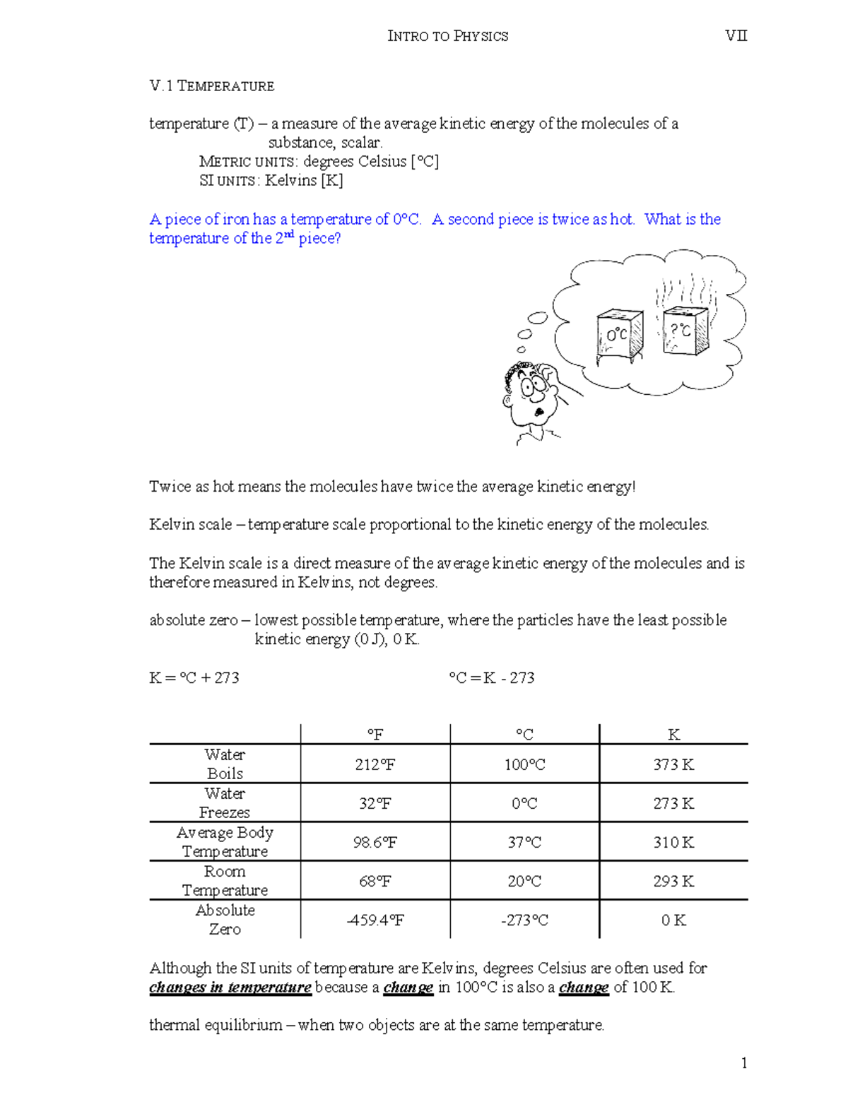 0.1 Temp notes - Includes definition and examples of temperature ...