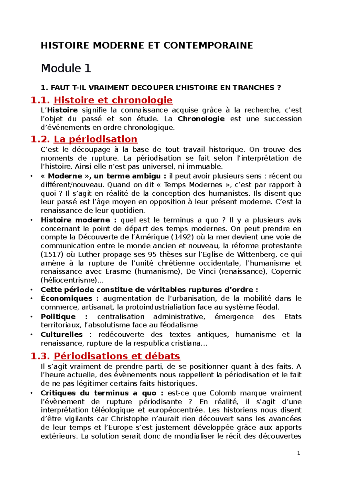 Histoire Moderne ET Contemporaine - HISTOIRE MODERNE ET CONTEMPORAINE ...