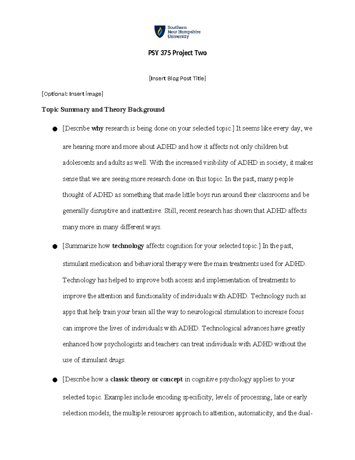 PSY 375 Project Two Garcia - PSY 375 Project Two [Insert Blog Post ...