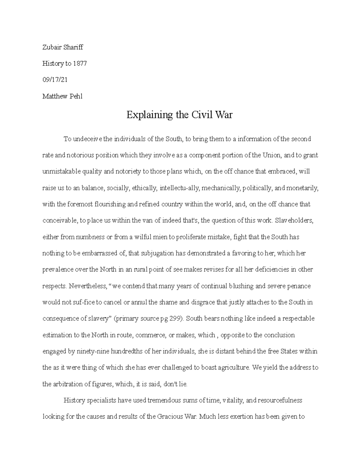 Explaining the CIvil War - Zubair Shariff History to 1877 09/17 ...