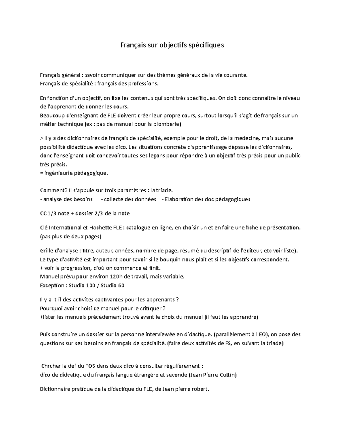CM Français sur objectifs spécifiques - Français sur objectifs ...