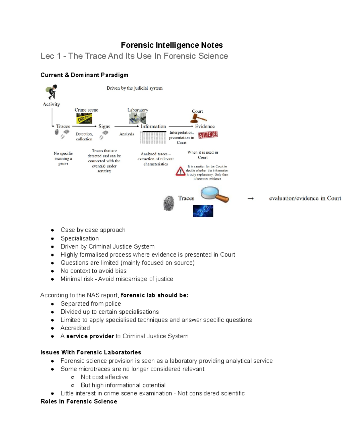 Forensic Intelligence Notes - 035255 - Studocu