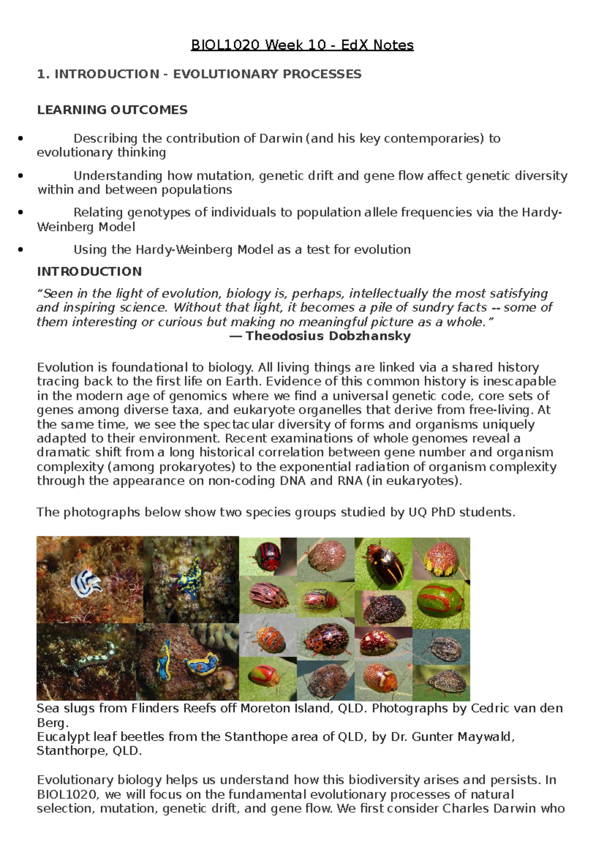 Week 10 Online Learning - BIOL1020 Week 10 - EdX Notes 1. INTRODUCTION ...